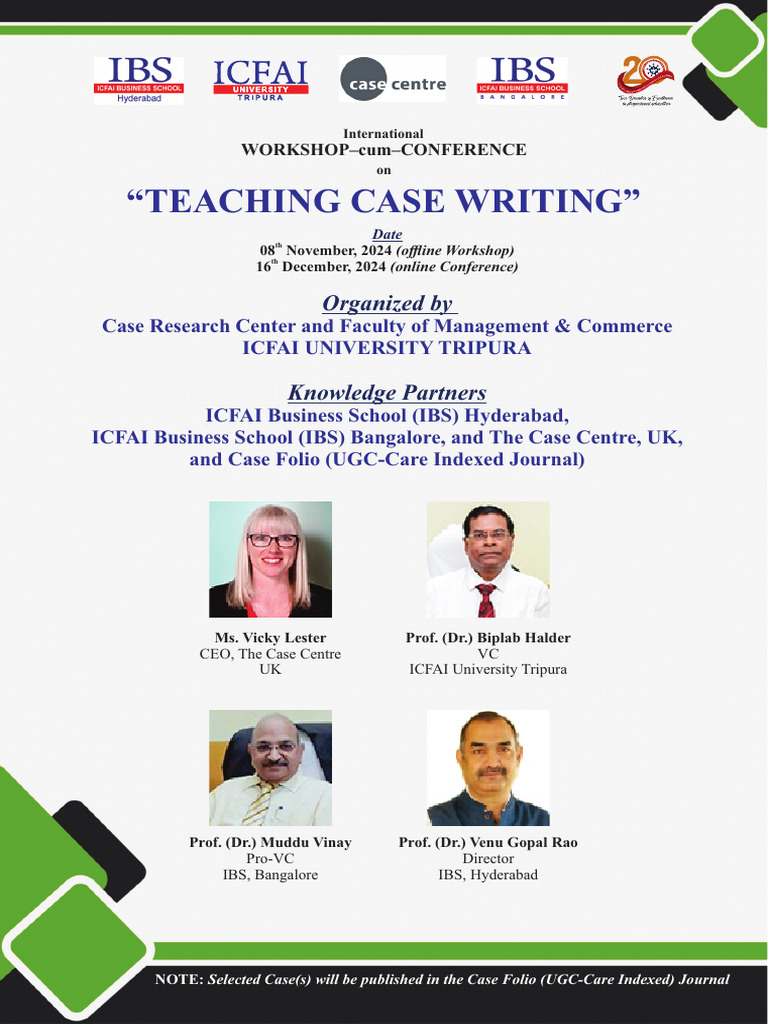 Workshop-cum-Conference On TEACHING CASE WRITING | PDF