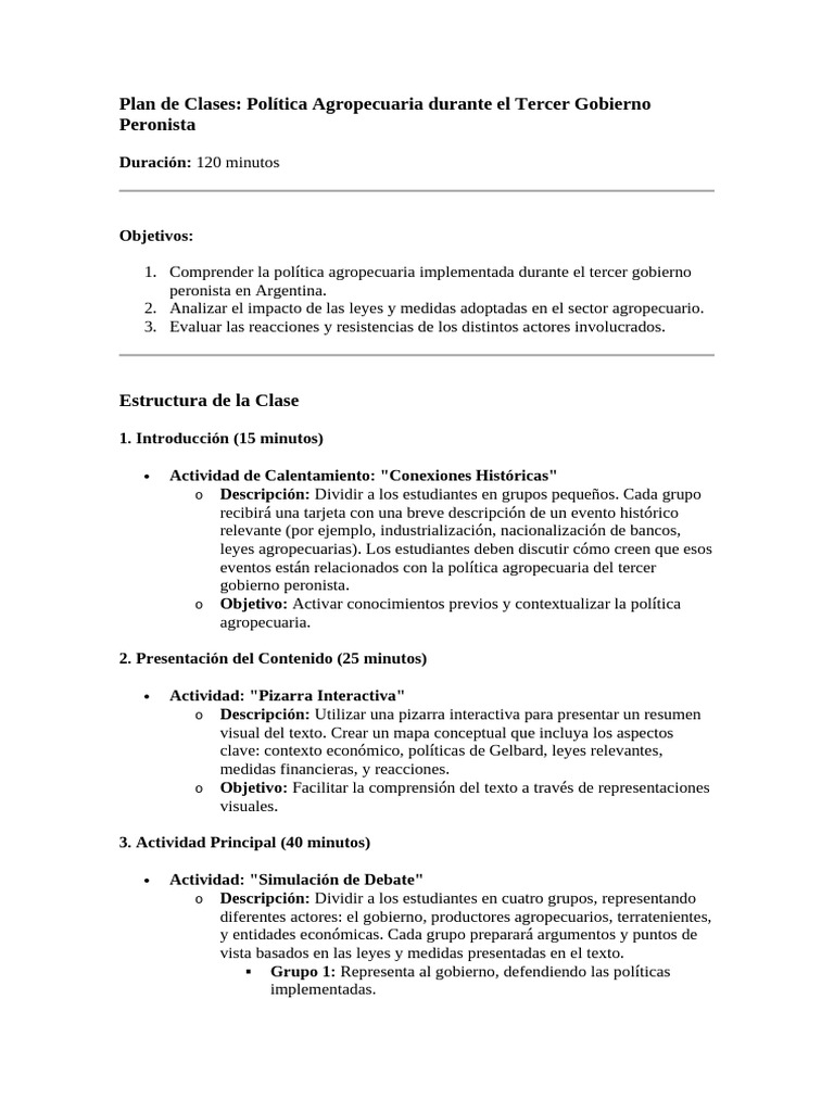 Plan de Clases | PDF