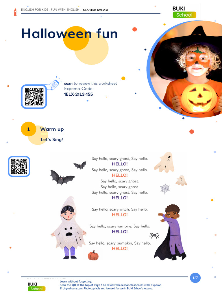 Halloween Fun British English Teacher A0 A1 | PDF