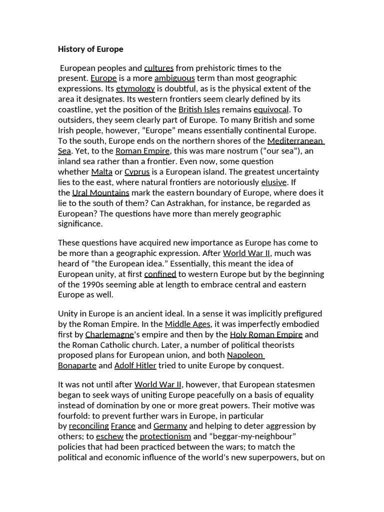 History and Politics of Europe | PDF | European Union | Europe