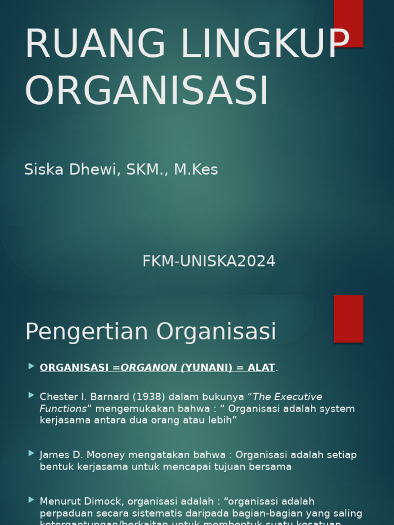 Ruang Lingkup Organisasi | PDF | Karier & Perkembangan | Pengembangan Diri
