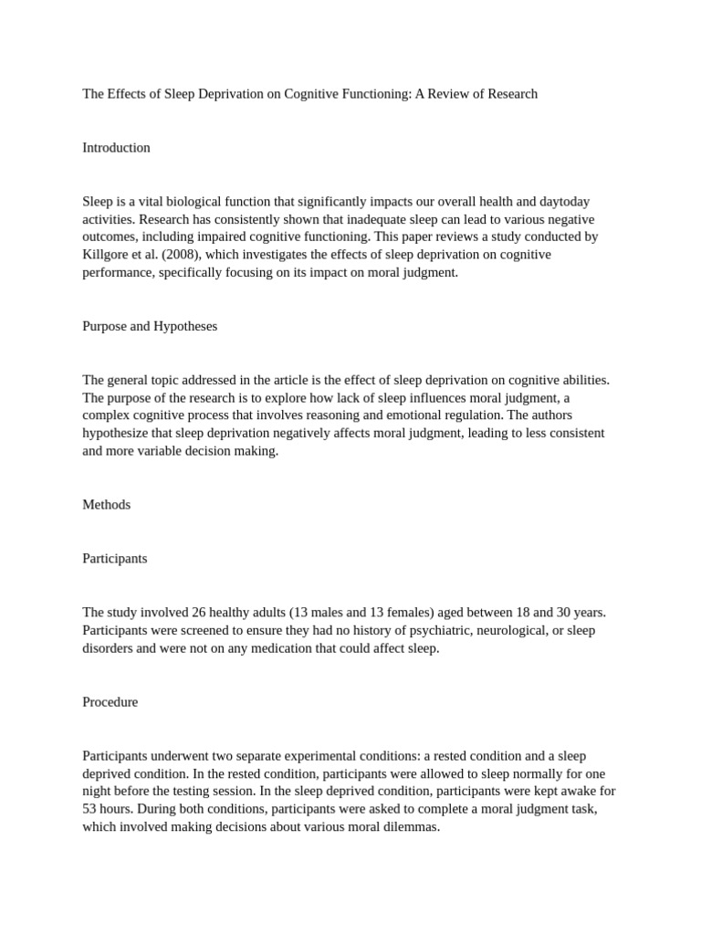 Week 2 Written Assignment Pdf Sleep Deprivation Sleep