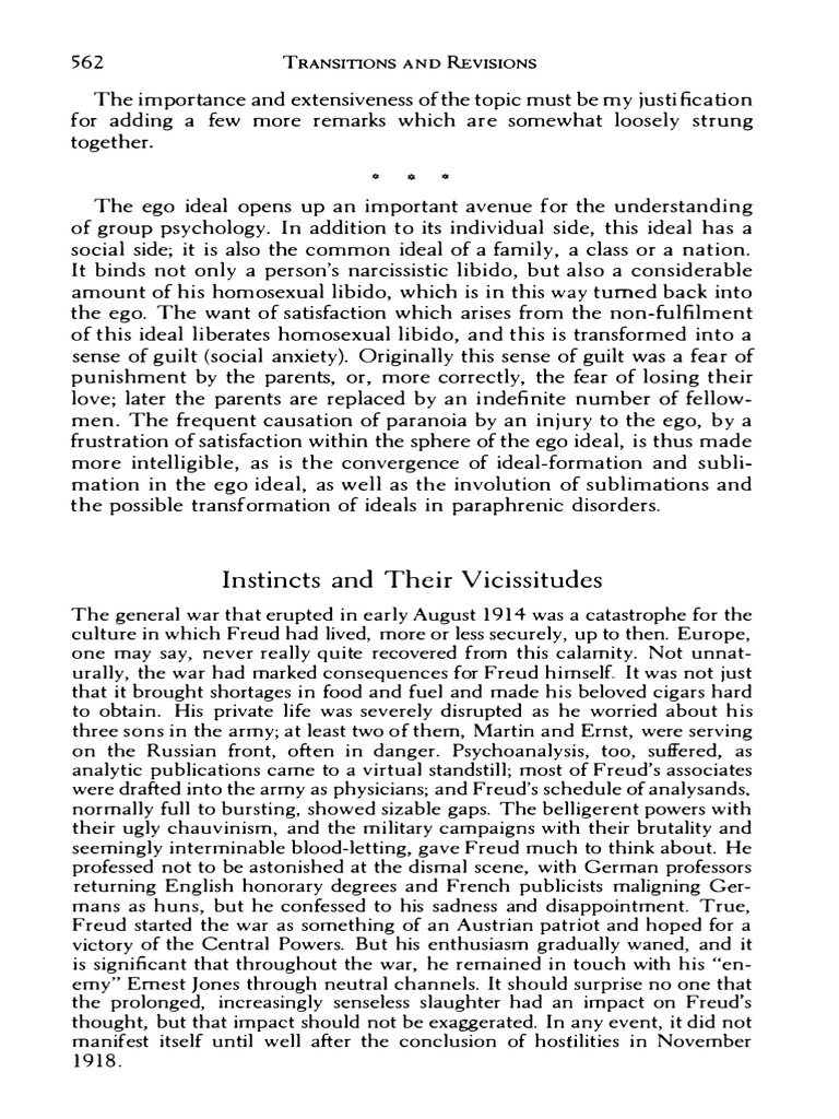 Instincts and Their Vicissitudes (1915) | PDF | Id | Instinct