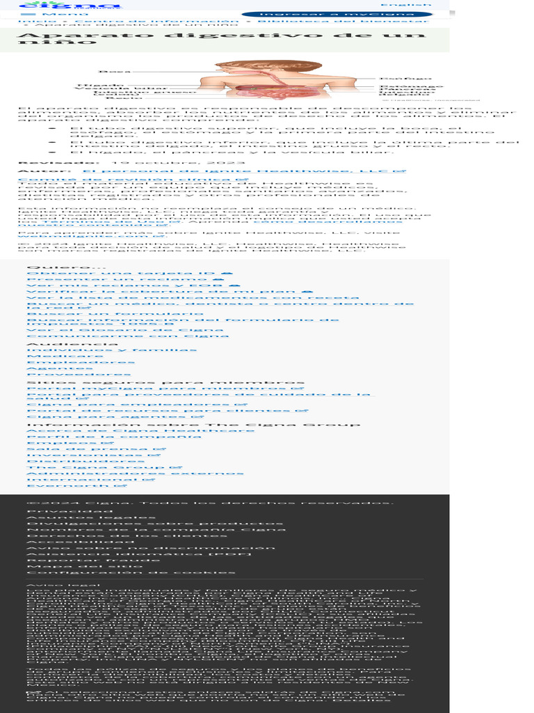 Aparato Digestivo De Un Niño Pdf Sistema Digestivo Humano Cigna