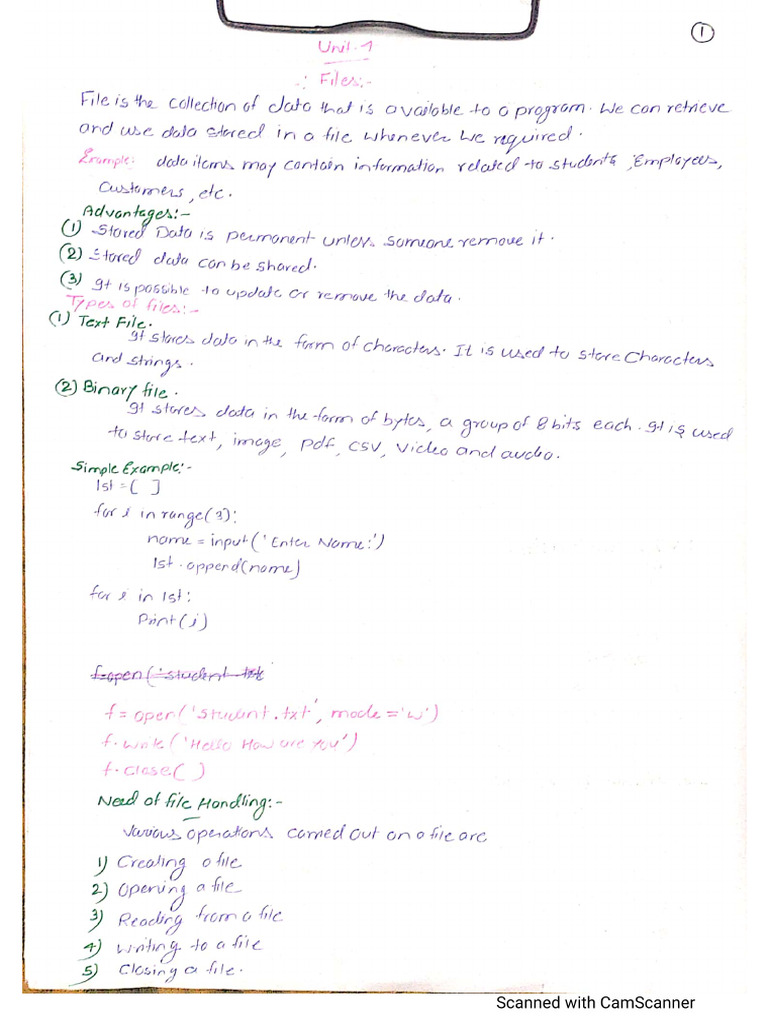 File Handling, OOPS, Module | PDF File Handling, OOPS, Module | PDF