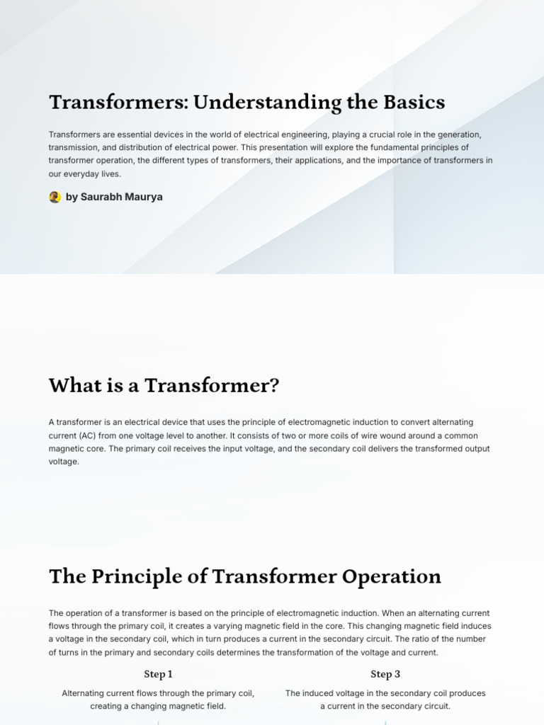 Transformers Understanding The Basics | PDF | Transformer | Inductor