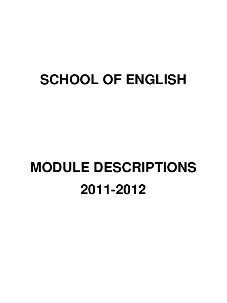 QUB School of English Module Descriptions 2011-12 | Download Free PDF ...