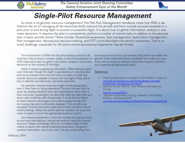 FAA - Single-Pilot Resource Management | PDF | Federal Aviation ...