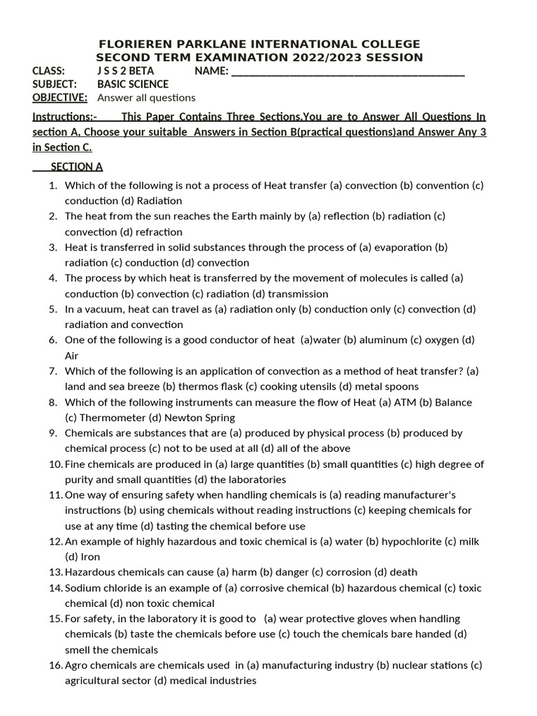 JS 2 Basic Science & Security | PDF | Heat Transfer | Emergency Management