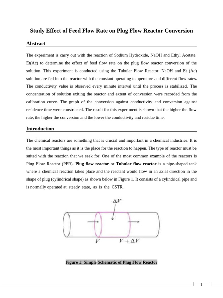 Reaction Lab PFR | PDF | Chemical Reactor | Physical Chemistry