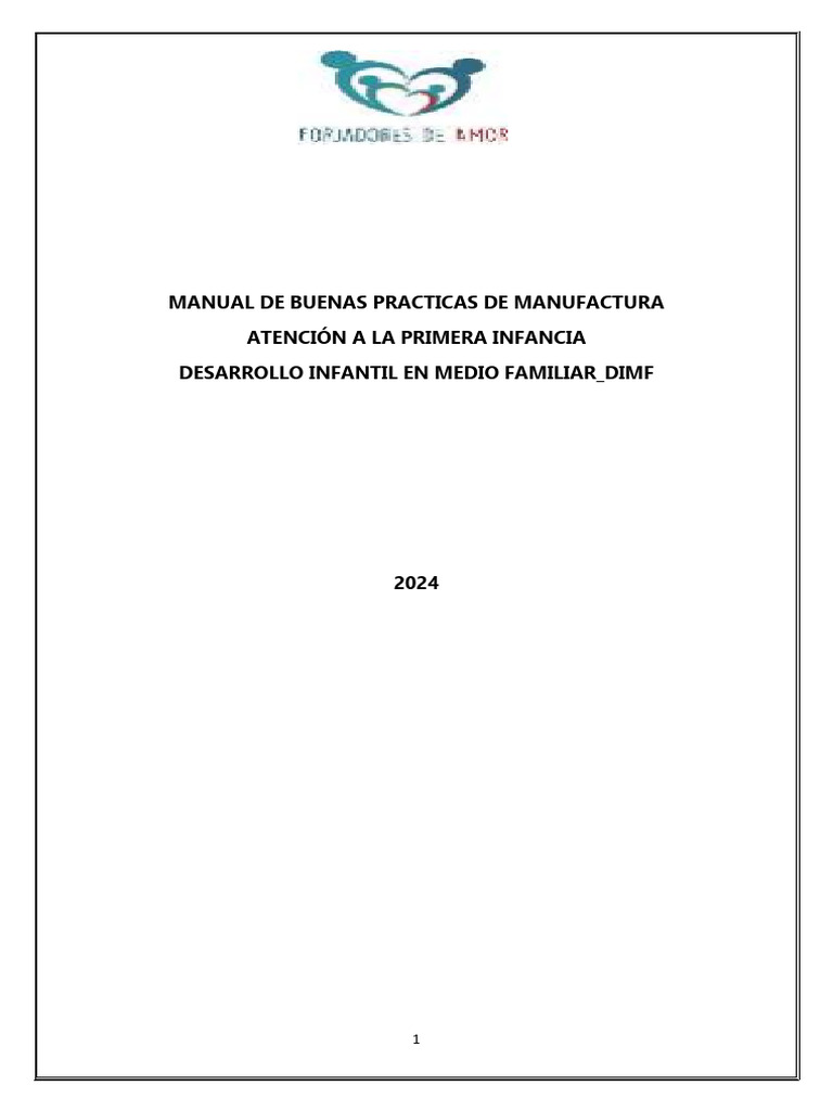 Manual de Buenas Practicas de Manufactura - Dimf 2024 Antioquia | PDF | Alimentos | Seguridad ...