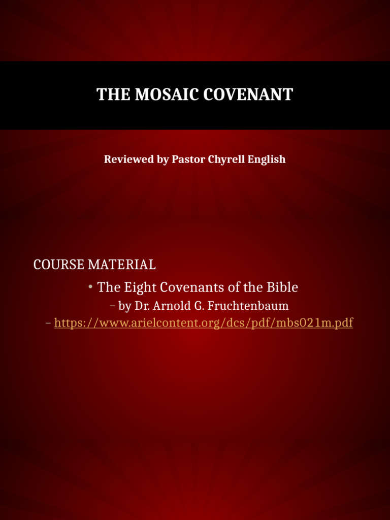 The Mosaic Covenant | PDF | Covenant (Biblical) | Ten Commandments