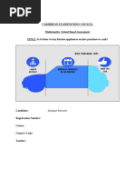 CSEC Mathematics SBA Ideas and Topics | PDF | Career & Growth