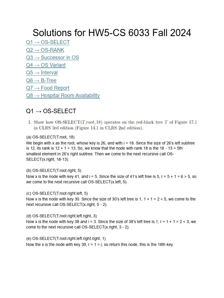 Solutions For HW5-CS 6033 Fall 2024 | PDF | Algorithms And Data Structures