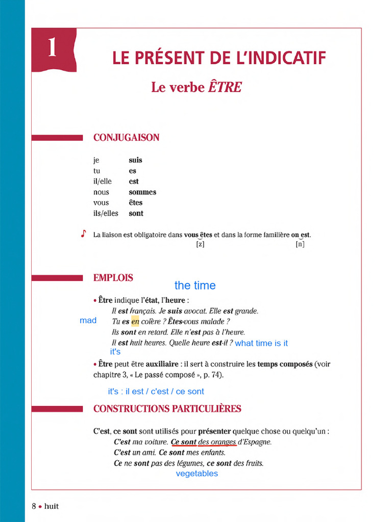 Conjugaison du verbe ÊTRE au présent | PDF | Linguistique