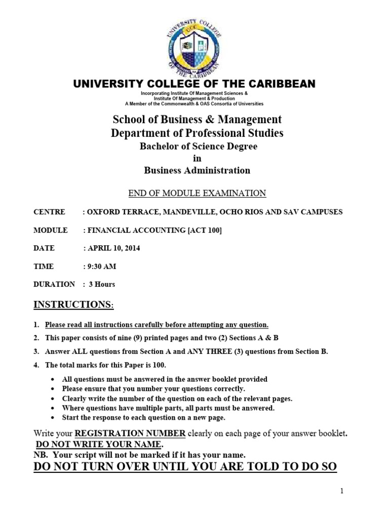 Financial Accounting EOM Exam Spring 2014 | PDF | Debits And Credits ...