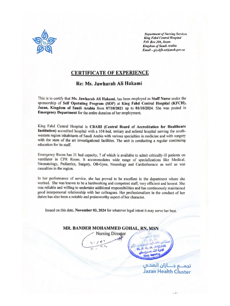 Certificate of Experience | PDF