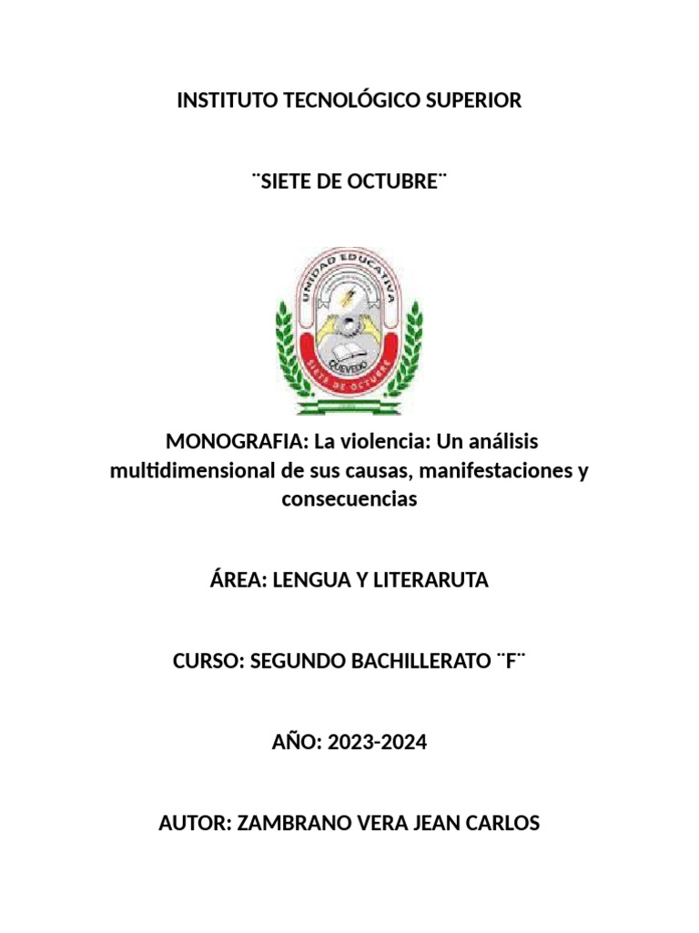 Análisis Multidimensional de la Violencia | PDF | Violencia | Violencia ...