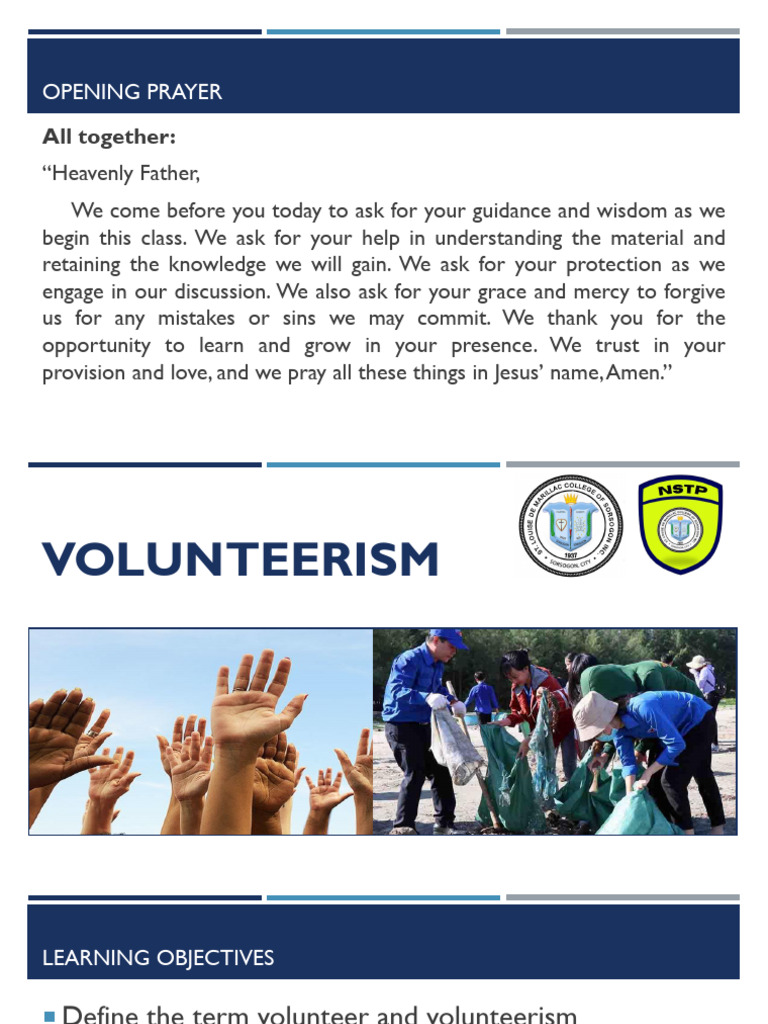 Lesson 3 - Volunteerism | PDF | Volunteering | Social Psychology