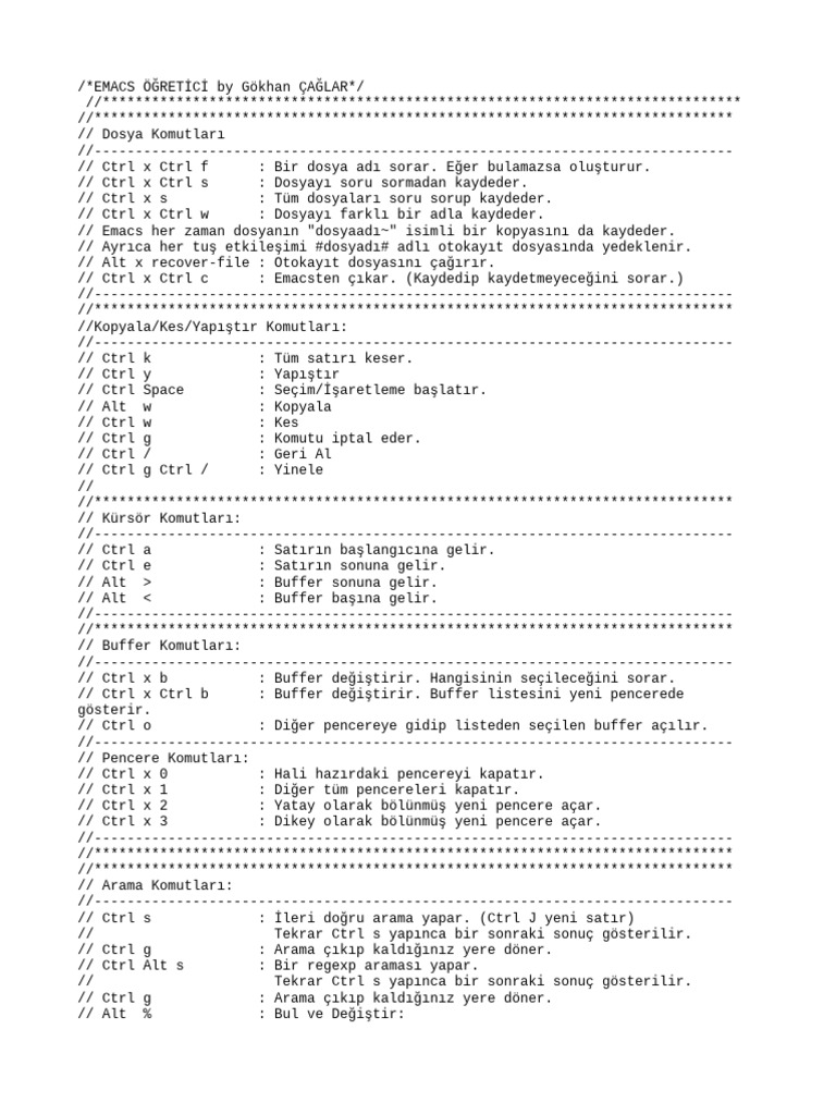 Emecs Komutlar | PDF
