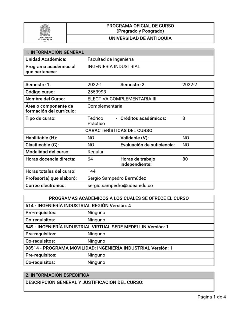 Electiva Complementaria III | PDF | Business