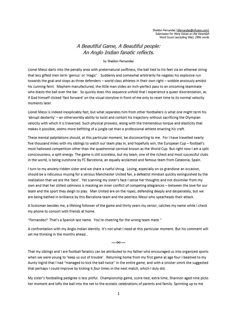 A Beautiful Game, A Beautiful People - An Anglo Indian Fanatic Reflects ...