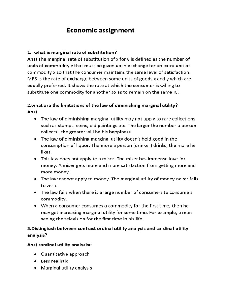 Economic Assignment | PDF