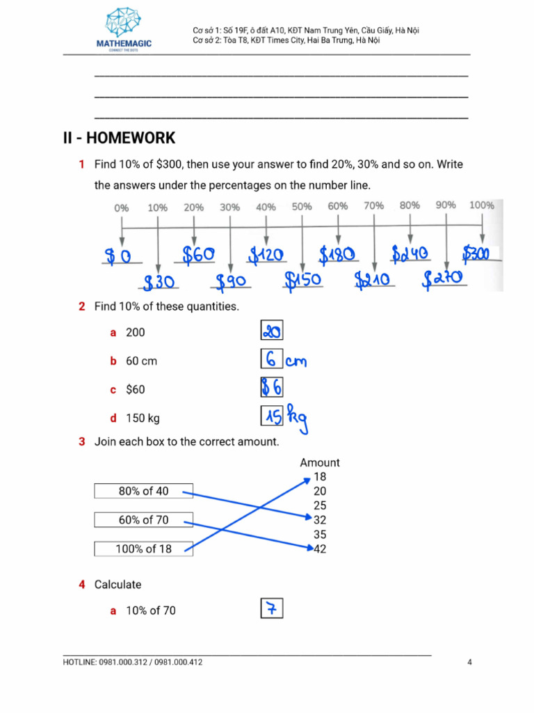 Homework Unit 6.2 - Percentages-Đã G P | PDF
