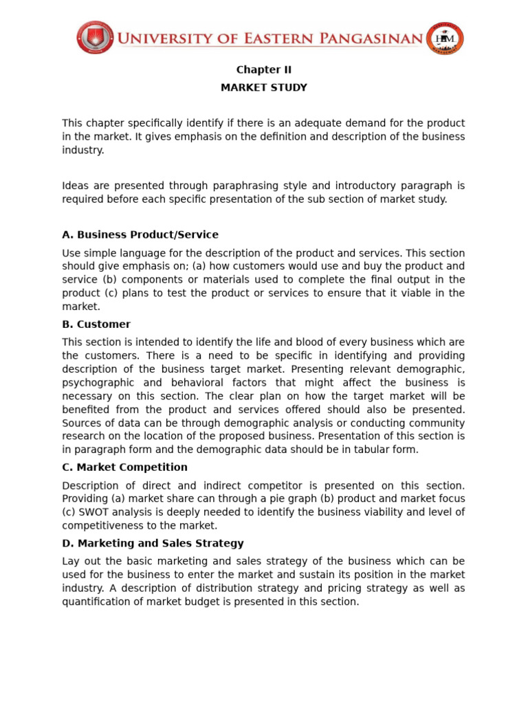 Chapter II Market Study Format | PDF | Marketing | Business Economics