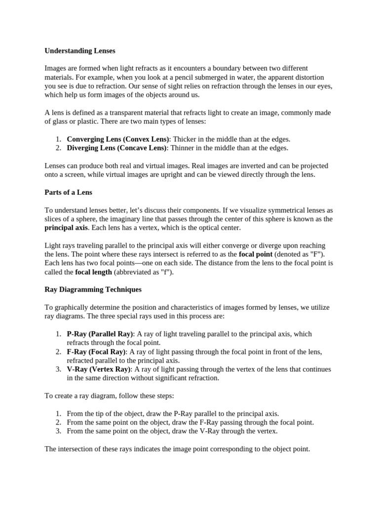 Understanding Lenses - TOR | PDF | Optics | Electromagnetic Radiation