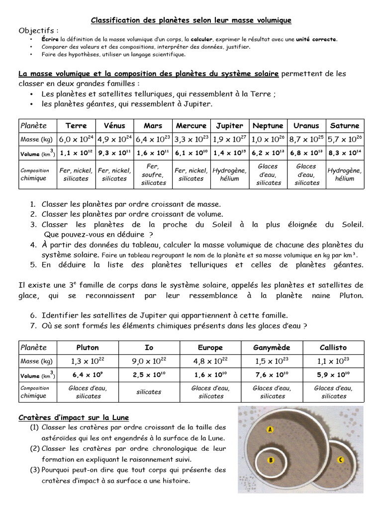 Classification des planètes par masse | PDF | Planètes | Système solaire