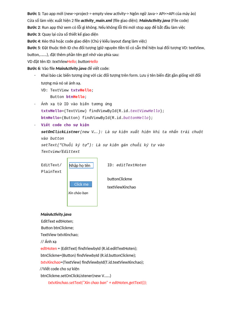 Textview Button: Hello Hello | PDF