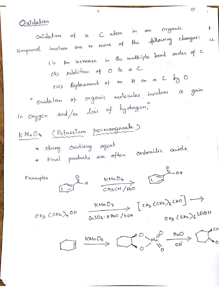 Organic - Oxidation and Reduction RXNs | PDF