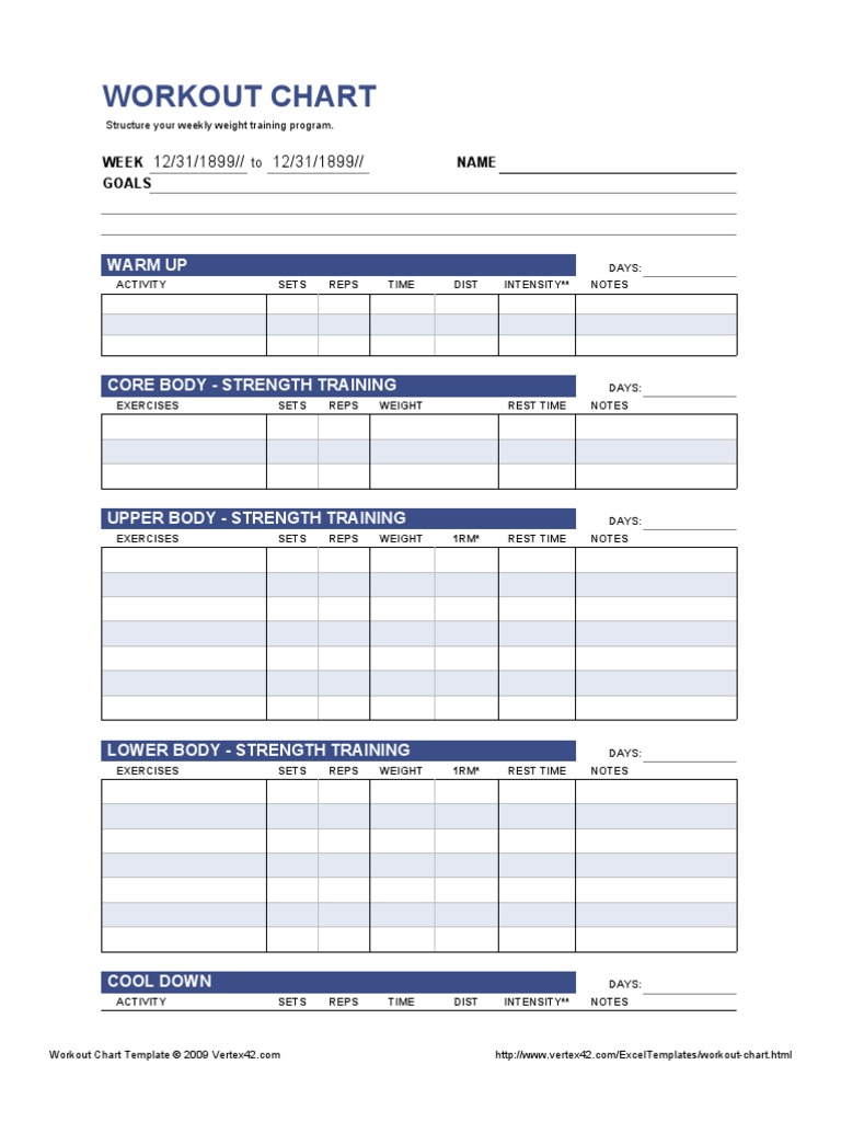 Weight Lifting Chart Pdf Fill Online, Printable, Fillable, Blank ...