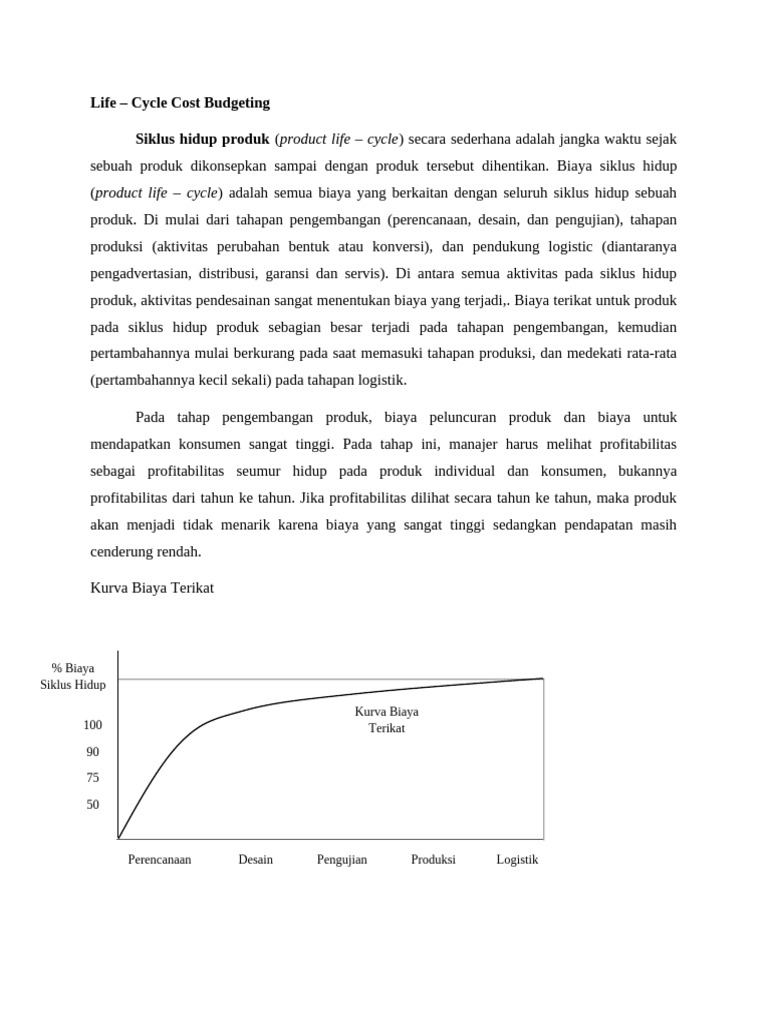 Biaya Siklus Hidup Produk (Product Life Cycle Cost) | PDF