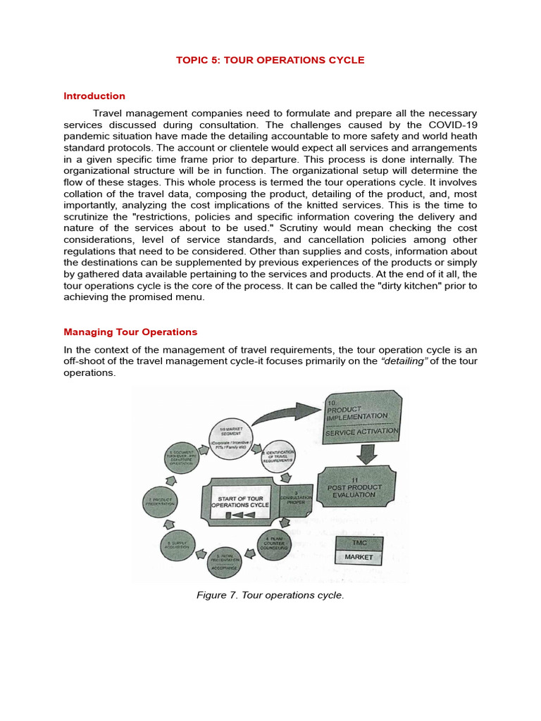 Tour Operations Cycle | PDF | Policy | Budget