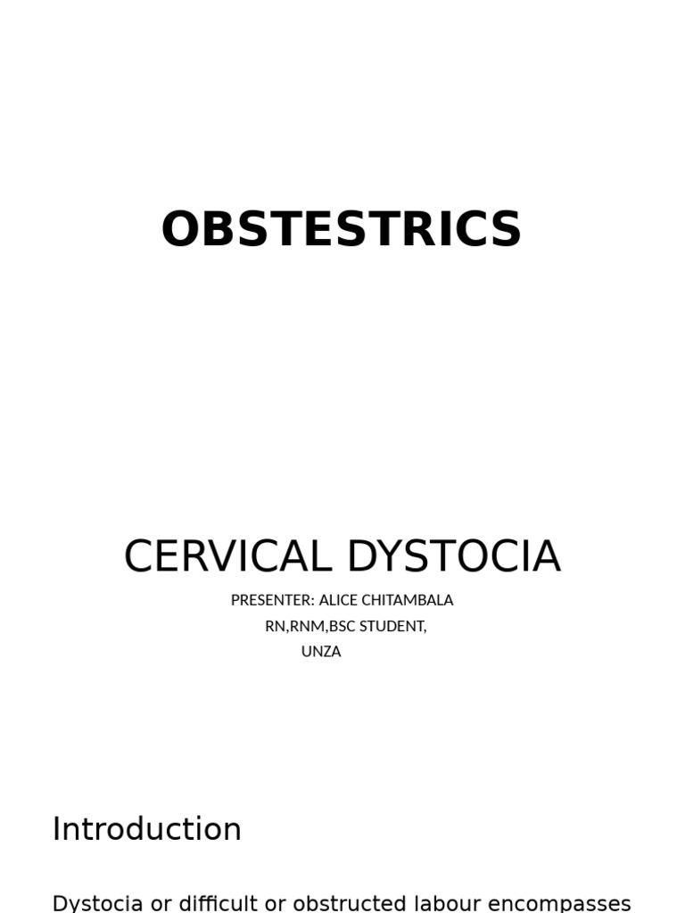 Cervical Dystocia Marj | PDF | Childbirth | Obstetrics