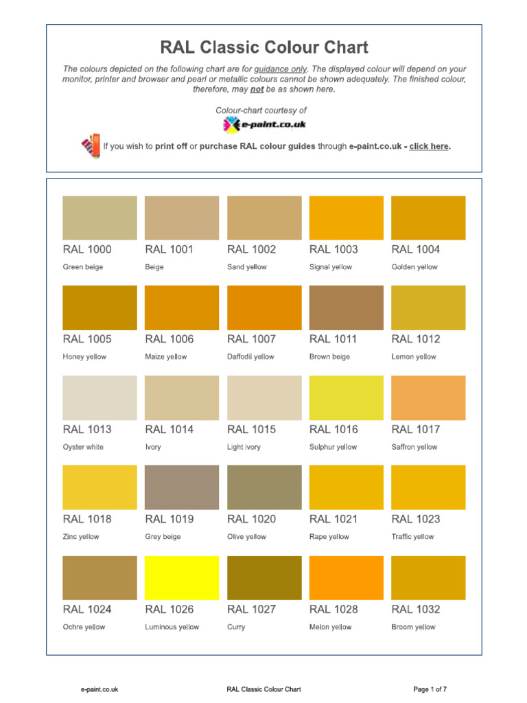 RAL Colour Chart | PDF