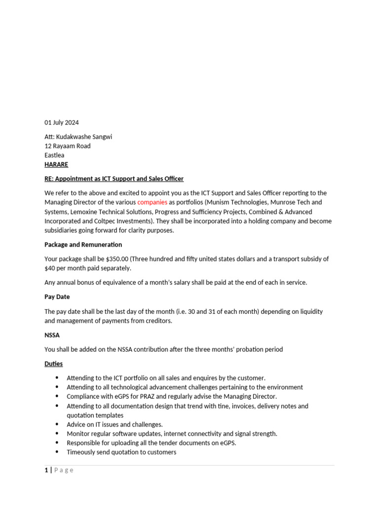 Kuda Letter | PDF