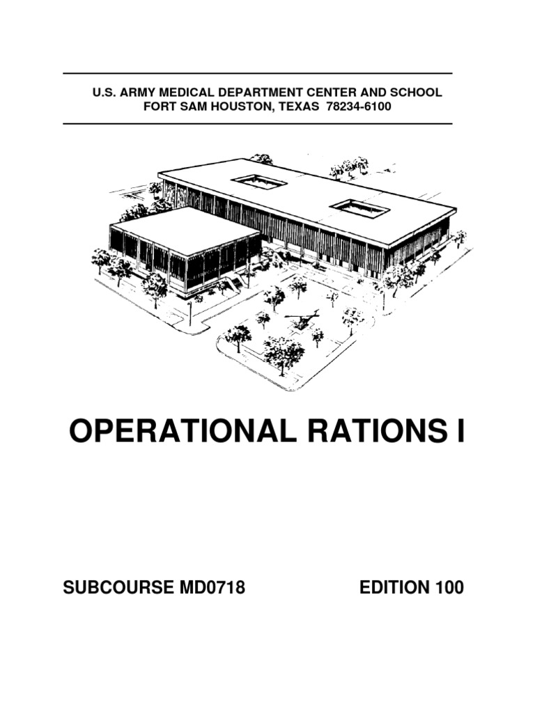 US Army Medical Course MD0718-100 - Operational Rations I | PDF | Foods ...