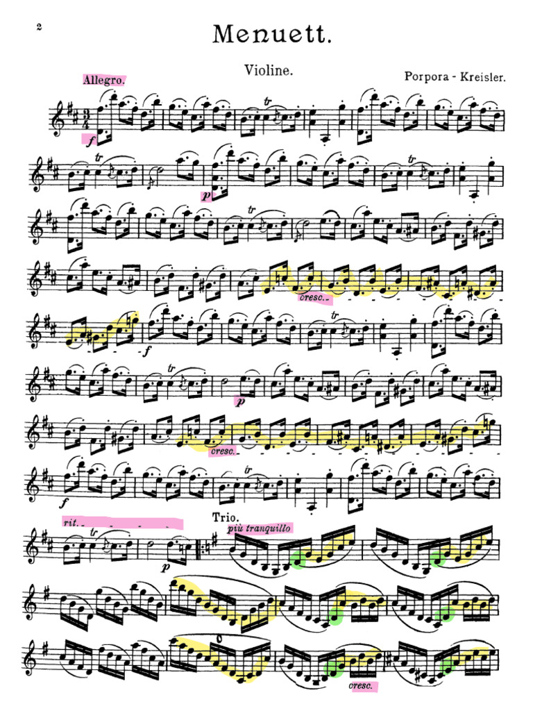 Kreisler Menuett Violin | PDF