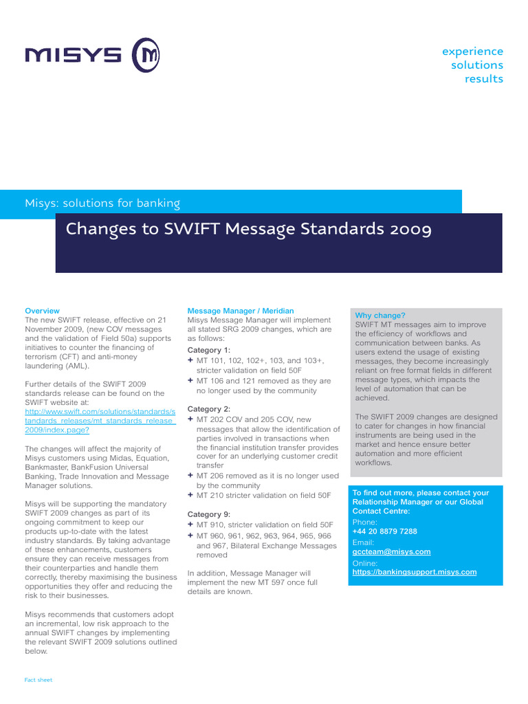 2254 SWIFT 2009 - Factsheet | PDF
