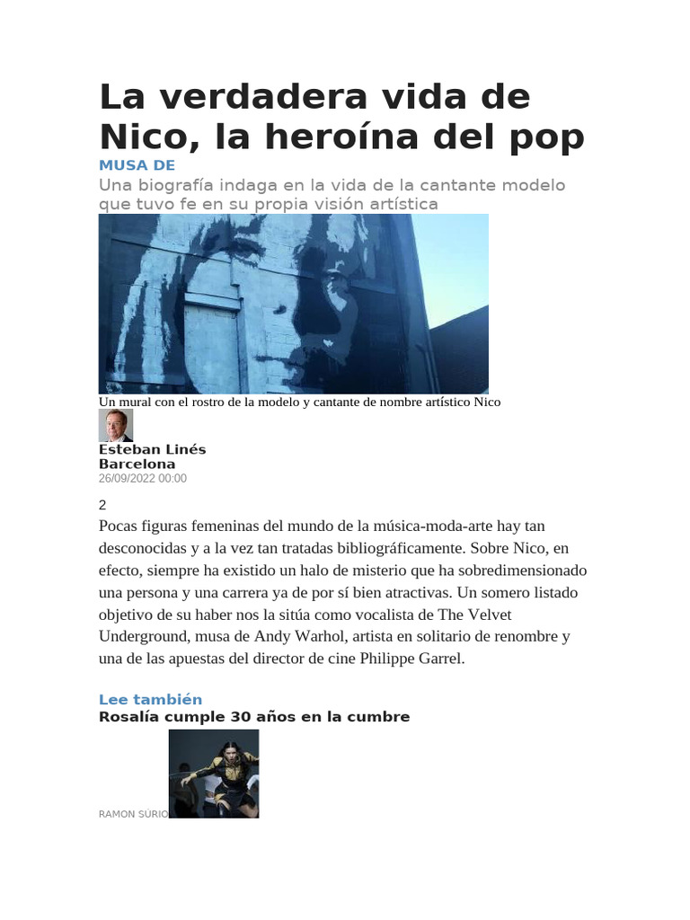 La Verdadera Vida de Nico | PDF