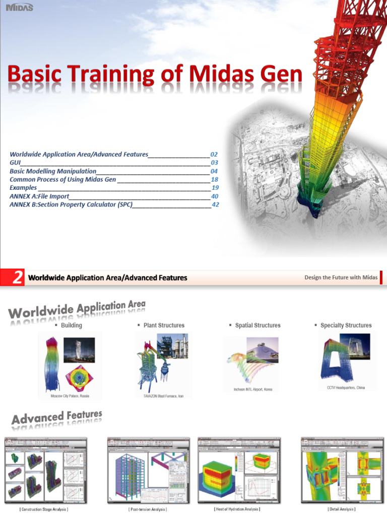 MODULE 2 Basic Manipulations of Midas Gen | PDF | Button (Computing) | Beam (Structure)