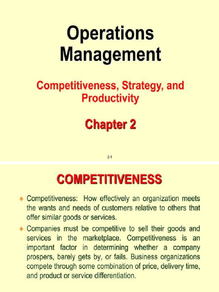 Chap 2 COMPETITIVENESS STRATEGY AND PRODUCTIVITY | PDF