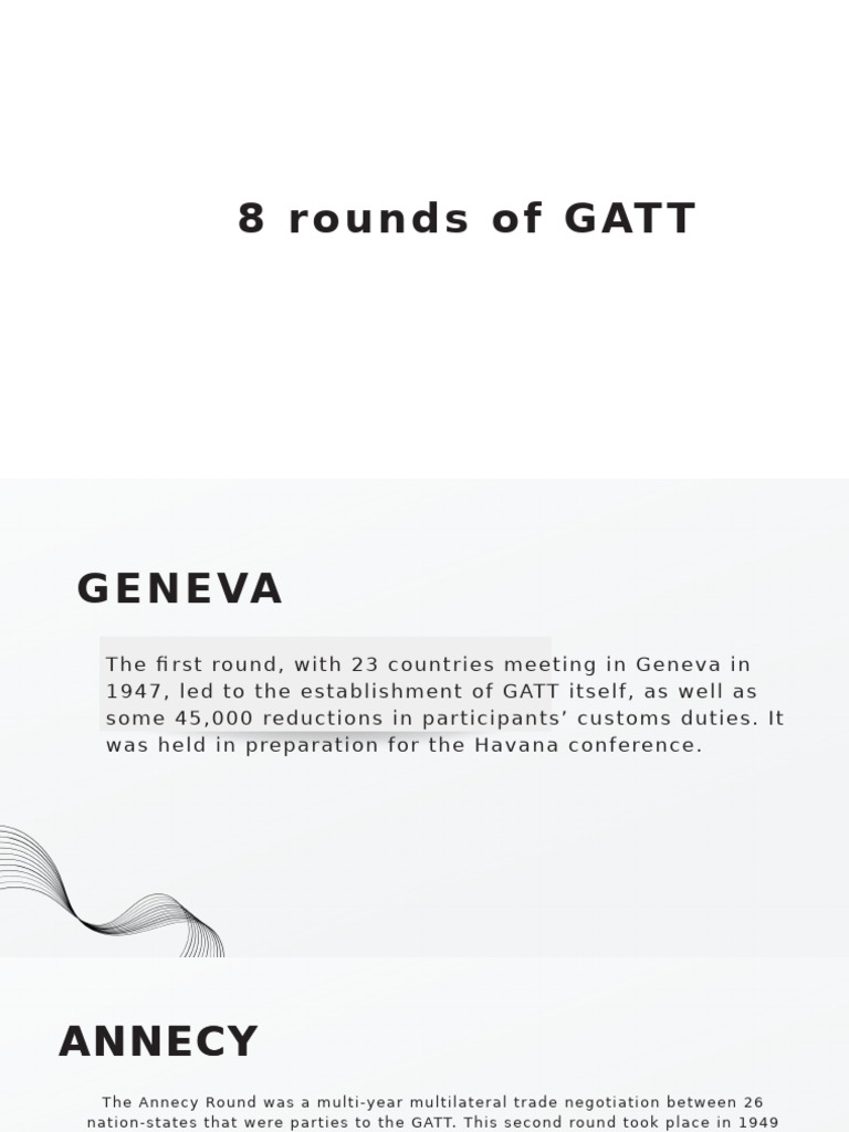 8 Rounds of GATT - 015852 | PDF | General Agreement On Tariffs And ...