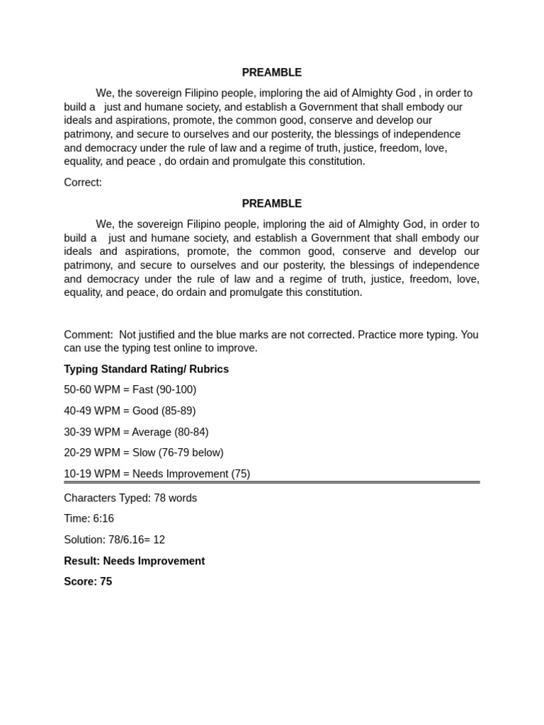 PREAMBLE John Paul Diabordo - 030308 | PDF | Politics