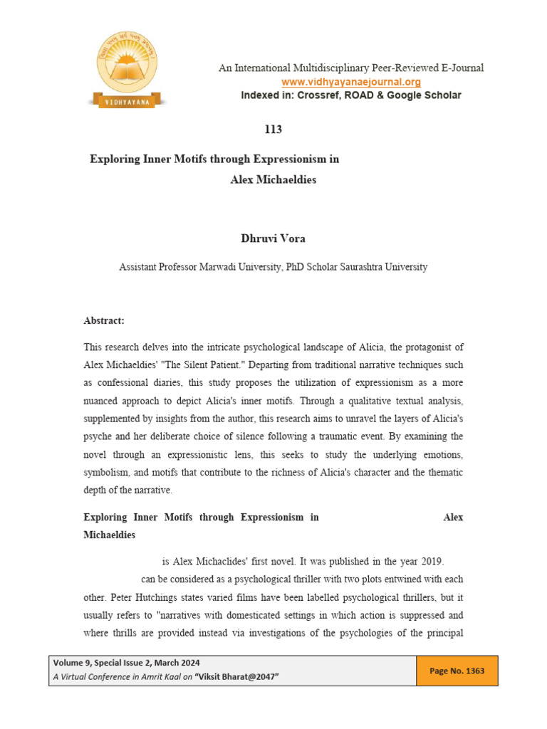 Exploring Inner Motifs Through Expressionism in The Silent Patient by ...