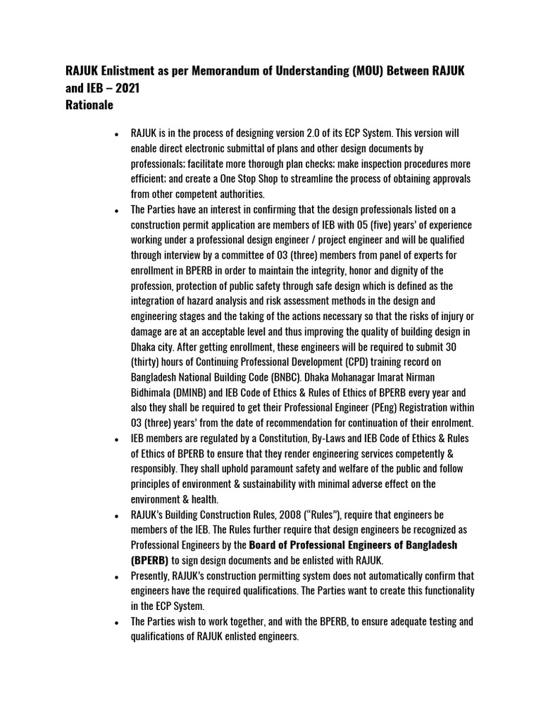 RAJUK Enlistment Procedure | PDF