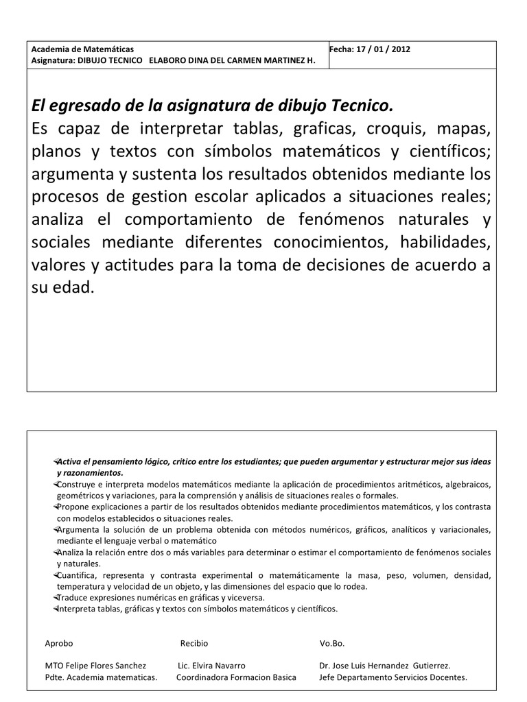 Perfil de Egreso Dibujo | PDF